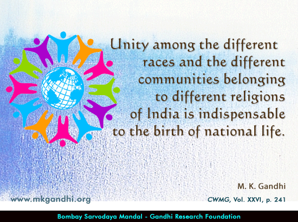 Unity Day Quotes Mahatma Gandhi Forum: Thought For The Day ( UNITY )